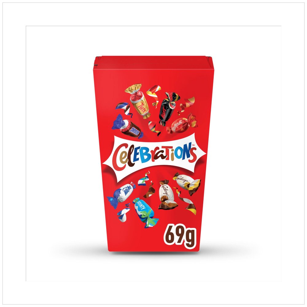Celebrations Milk Chocolate Mini Box of Chocolates & Biscuit Bars 69g ...