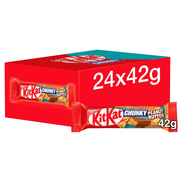 Kit Kat Chunky Peanut Butter Milk Chocolate Bar 42g (Pack of 24 ...