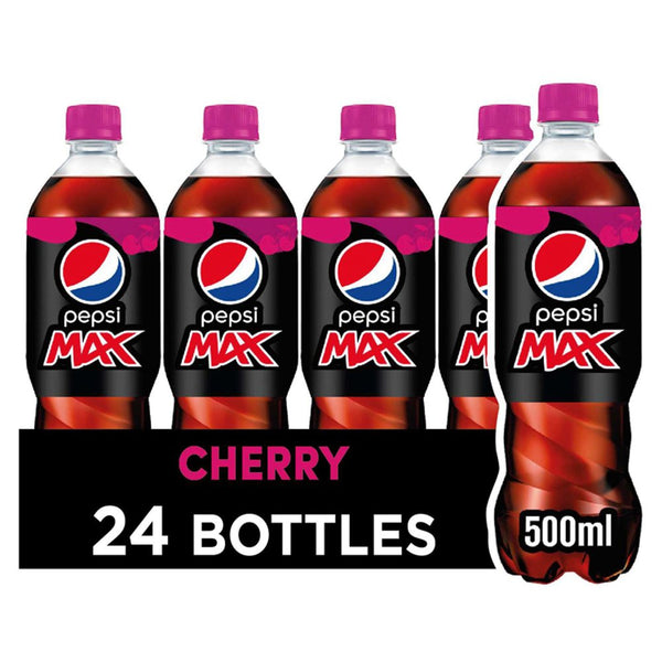 Pepsi Max Cherry No Sugar Cola Bottle 500ml (Pack of 24) – Zorbaonline