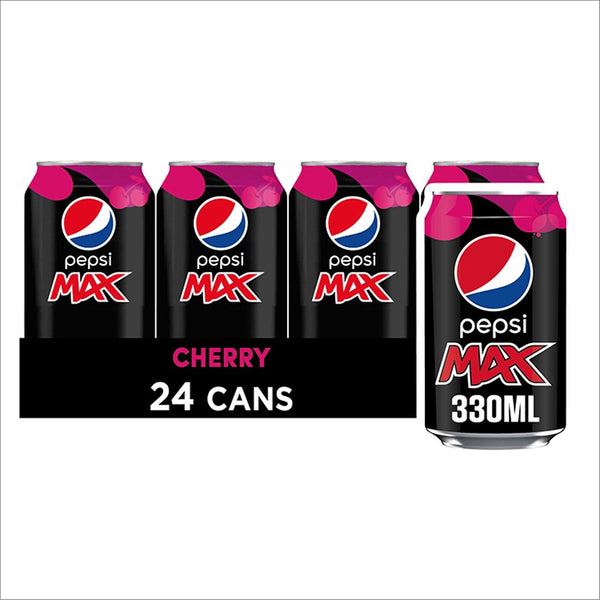 Pepsi Max Cherry No Sugar Cola Can 330ml (Pack of 24) – Zorbaonline