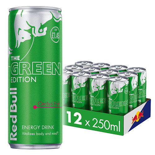 Red Bull The Green Edition Cactus Fruit Energy Drink 250ml (Pack of 12 ...