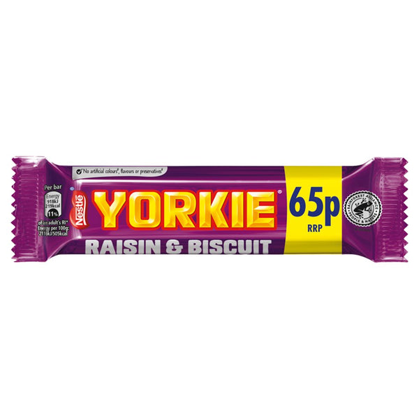 Yorkie Raisin & Biscuit Milk Chocolate Bar 44g (Pack of 24) – Zorbaonline